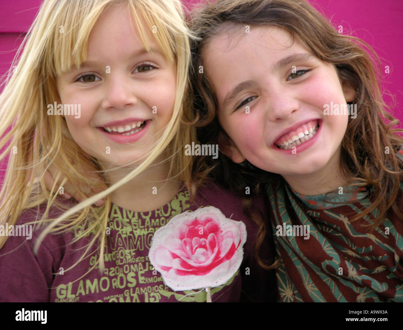 Portrait of two young girls Stock Photo - Alamy