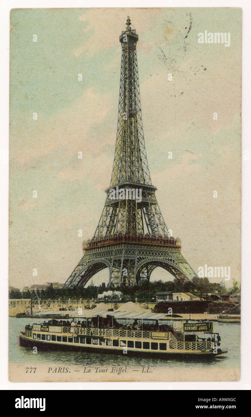 Paris Eiffel Tower 1908 Stock Photo - Alamy