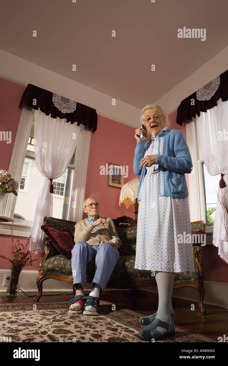 Grumpy old man telephone hi-res stock photography and images - Alamy