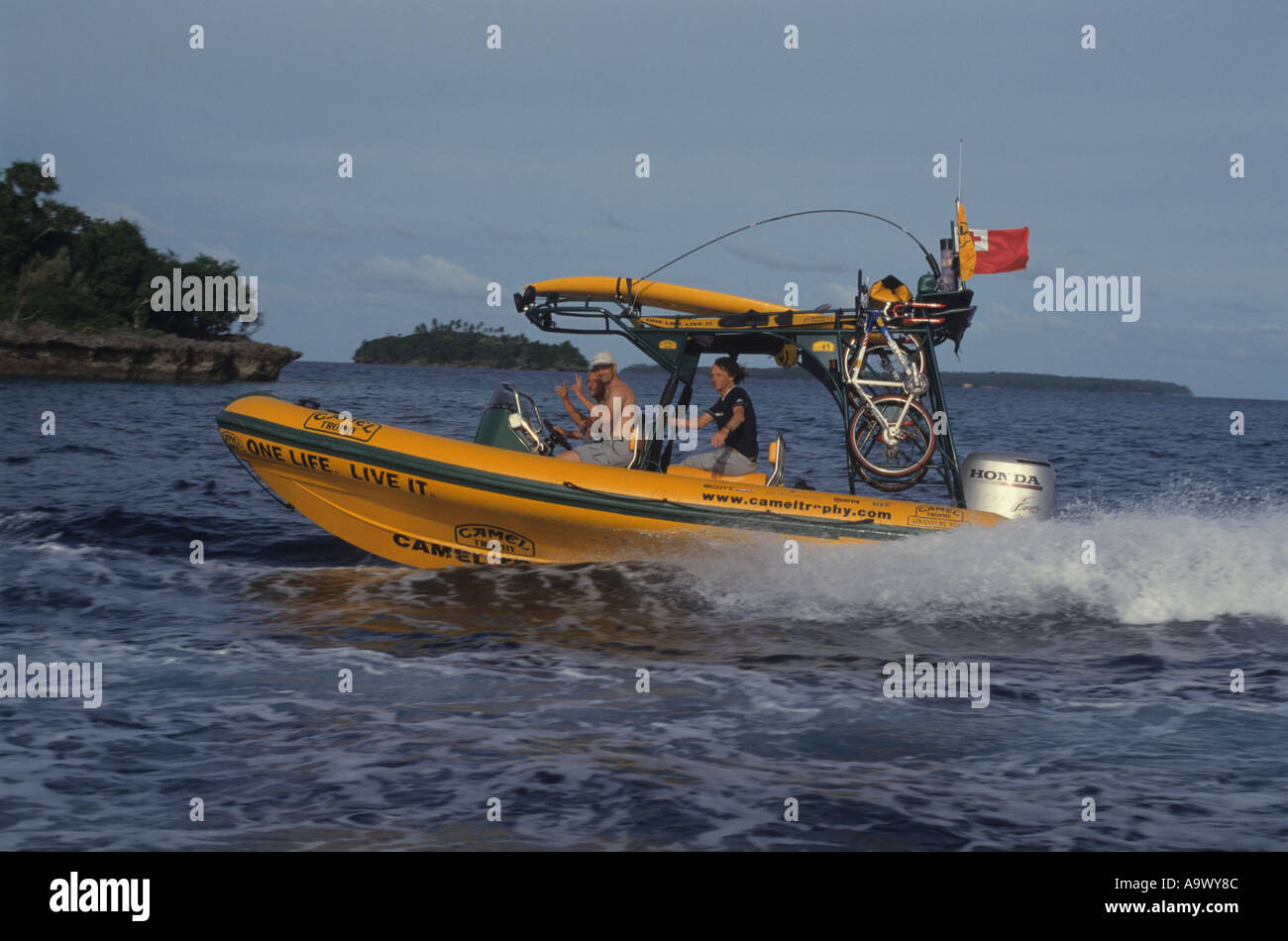 Camel Trophy Ribtec RIB in Tonga Stock Photo - Alamy