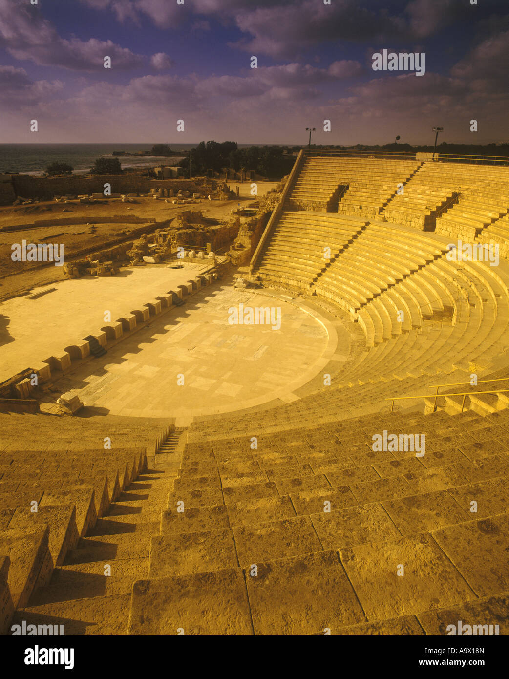 ROMAN AMPHITHEATER RUINS CAESAREA MARITIMA NATIONAL PARK ISRAEL Stock ...