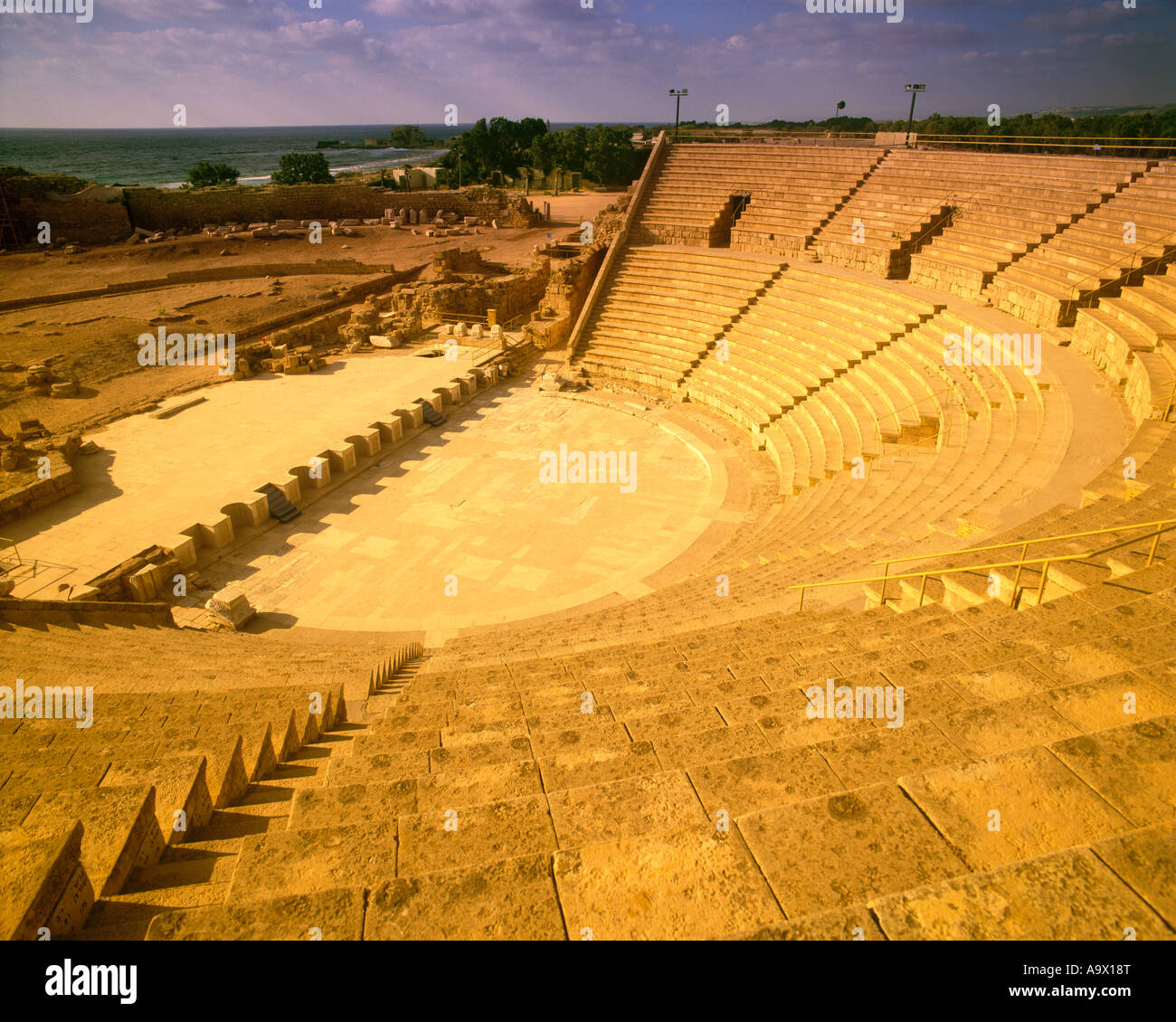 ROMAN AMPHITHEATER RUINS CAESAREA MARITIMA NATIONAL PARK ISRAEL Stock ...