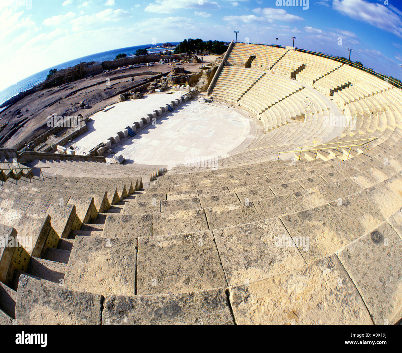 ROMAN AMPHITHEATER RUINS CAESAREA MARITIMA NATIONAL PARK ISRAEL Stock ...