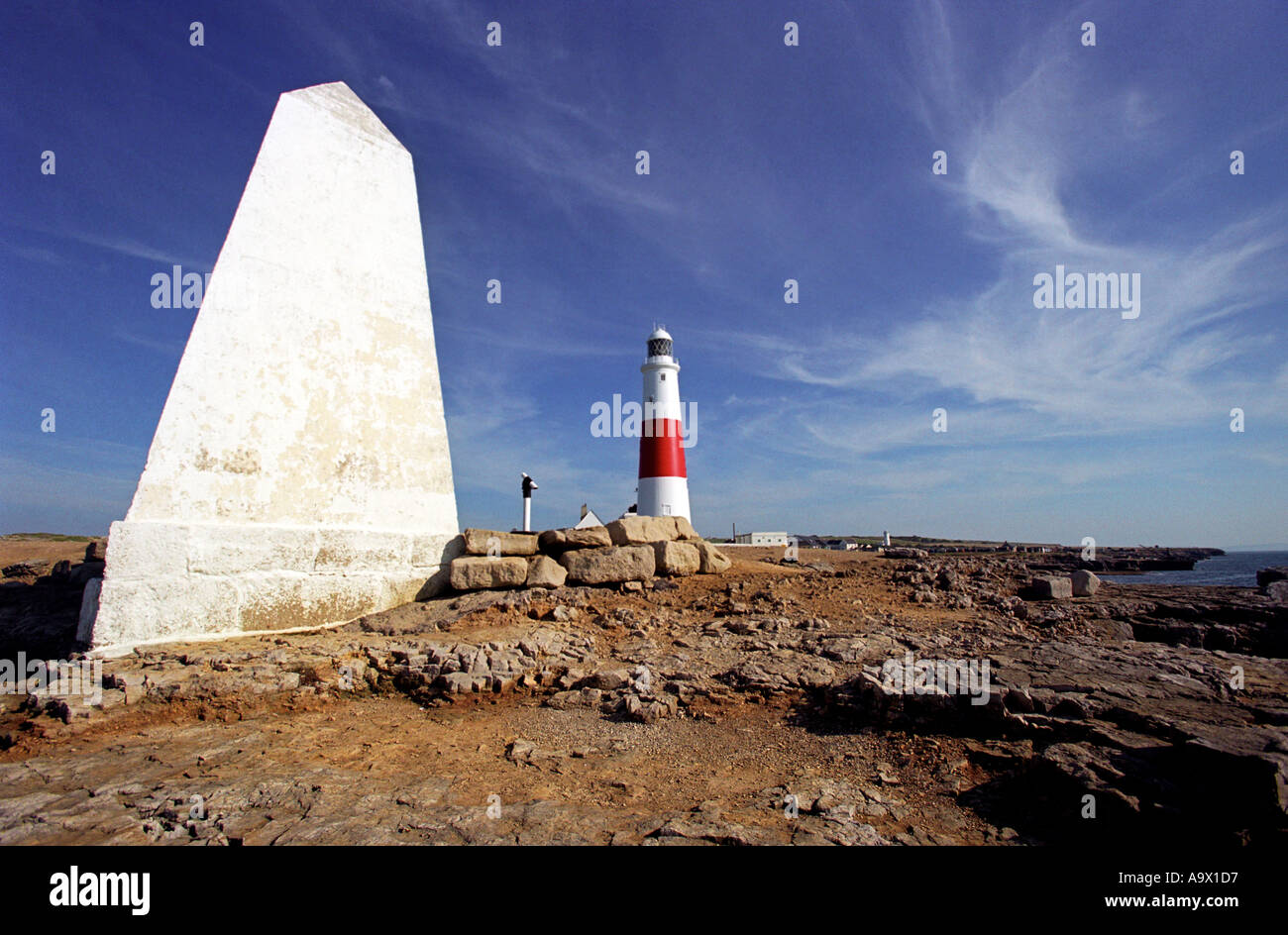 Portland Lighthouse at Portland in Dorset Britain UK Stock Photo - Alamy
