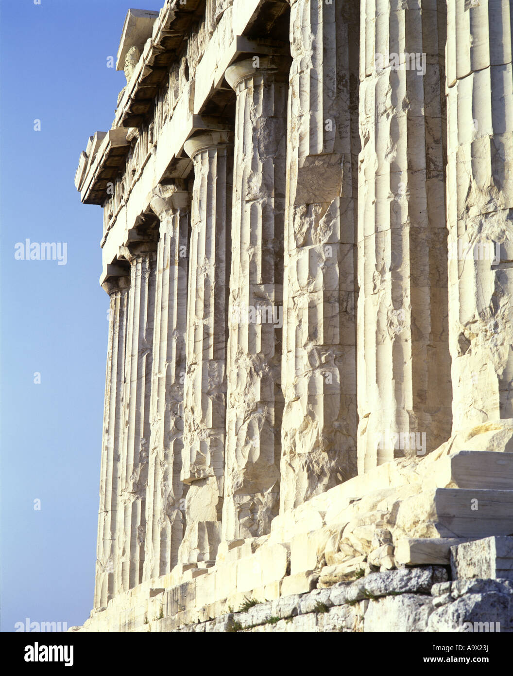 DORIC STONE COLUMNS PARTHENON COLONNADE ACROPOLIS RUINS ATHENS GREECE ...