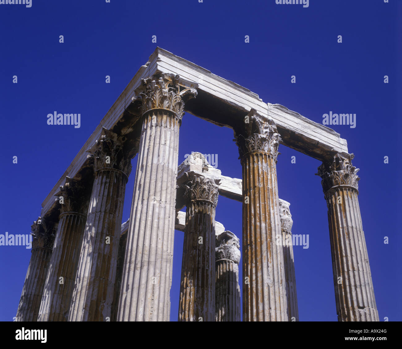 CORINTHIAN STYLE STONE COLUMNS TEMPLE OF ZEUS OLYMPIOS RUINS ATHENS ...