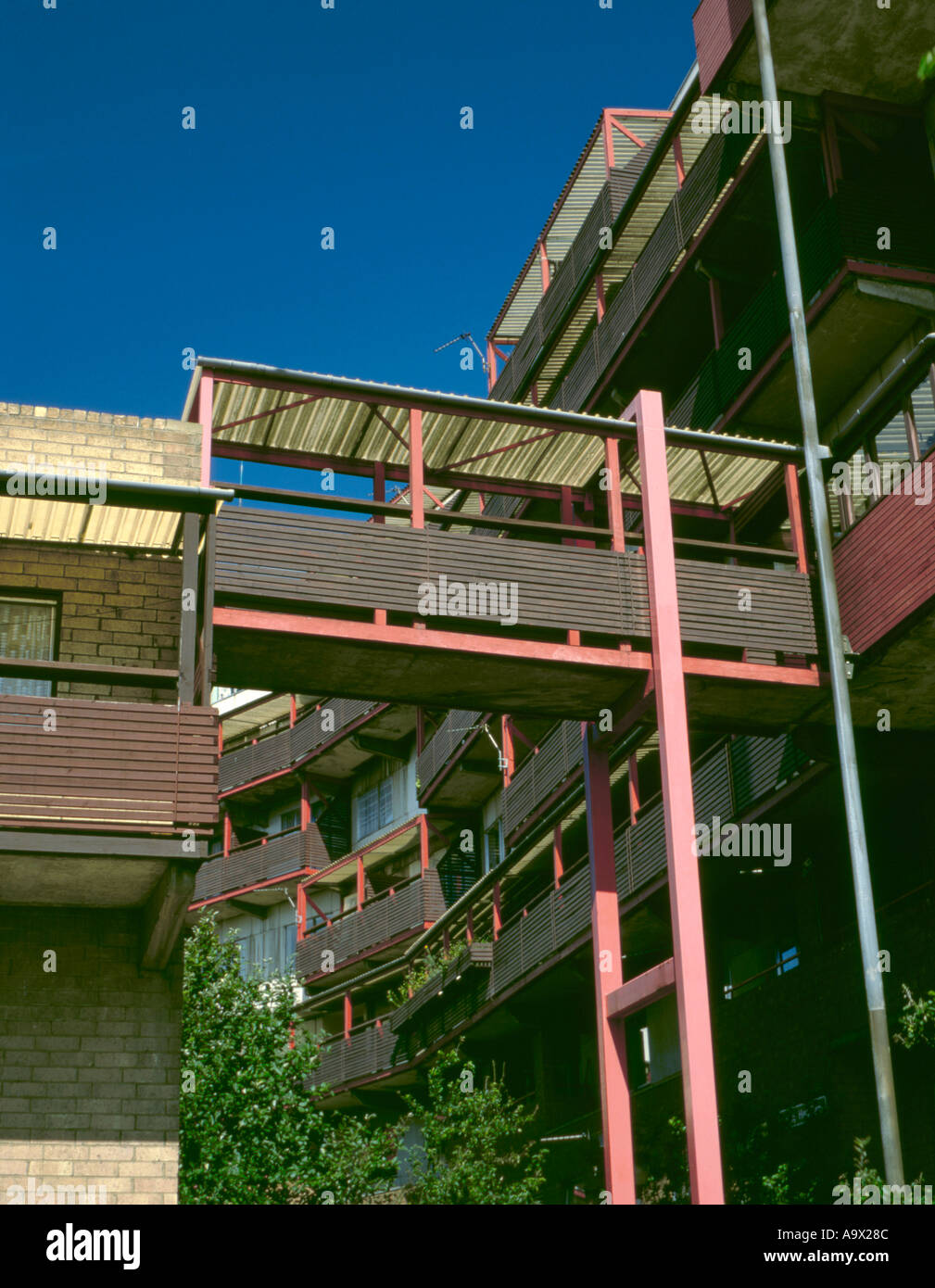 Footbridge on high level walkway, Byker Wall, Byker, Newcastle upon ...