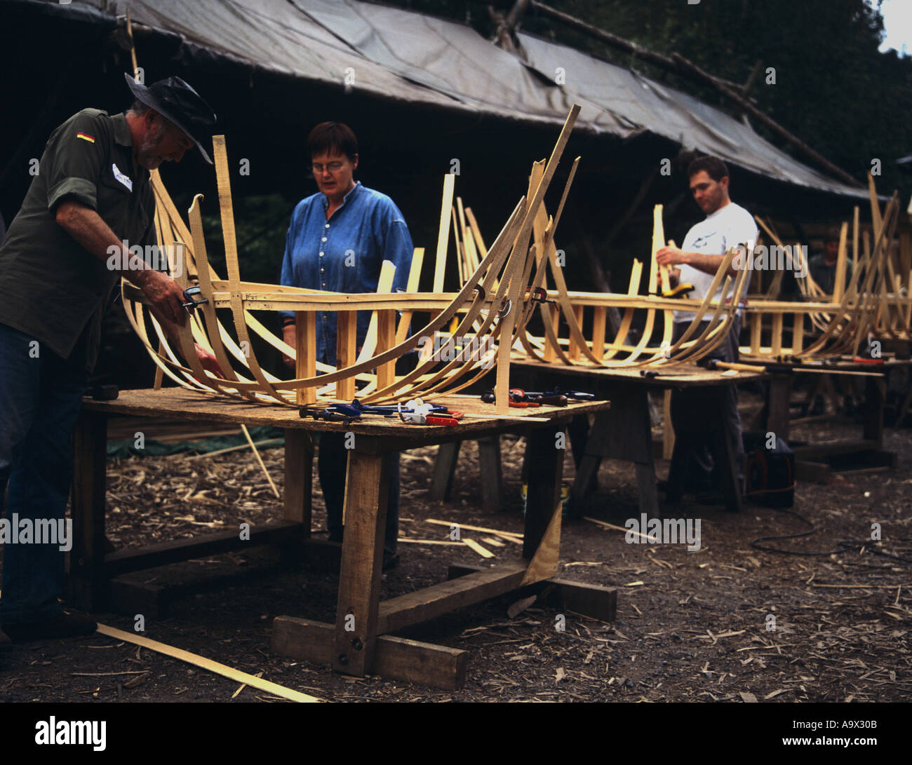 COALBROOKDALE SHROPSHIRE UK August A group of students learning the ...