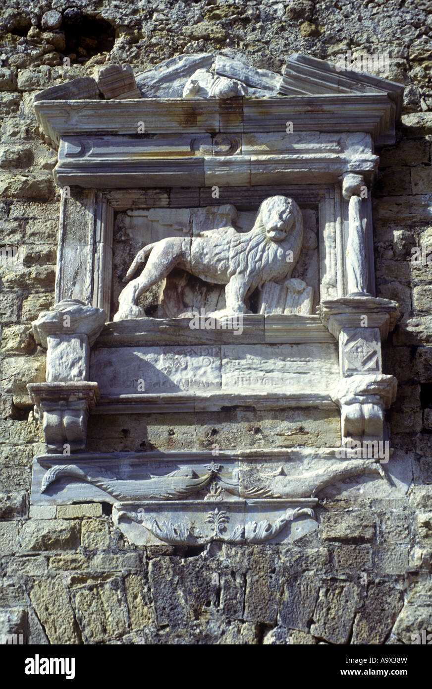 LION OF SAINT MARK KOULES FORT VENETIAN PORT IRAKLION CRETE GREECE ...