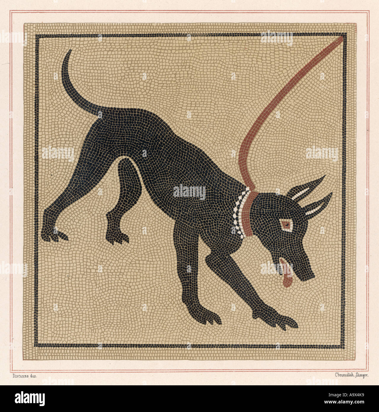 Art Mosaic Roman Dog Stock Photo - Alamy