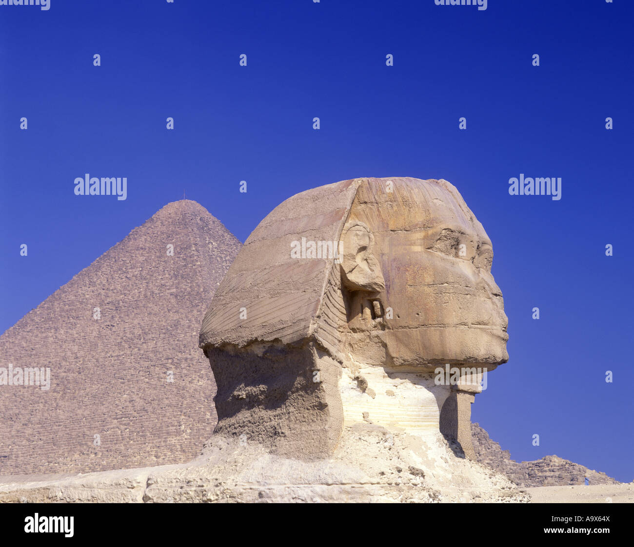 FACE OF SPHINX PYRAMID GIZA RUINS EGYPT Stock Photo - Alamy