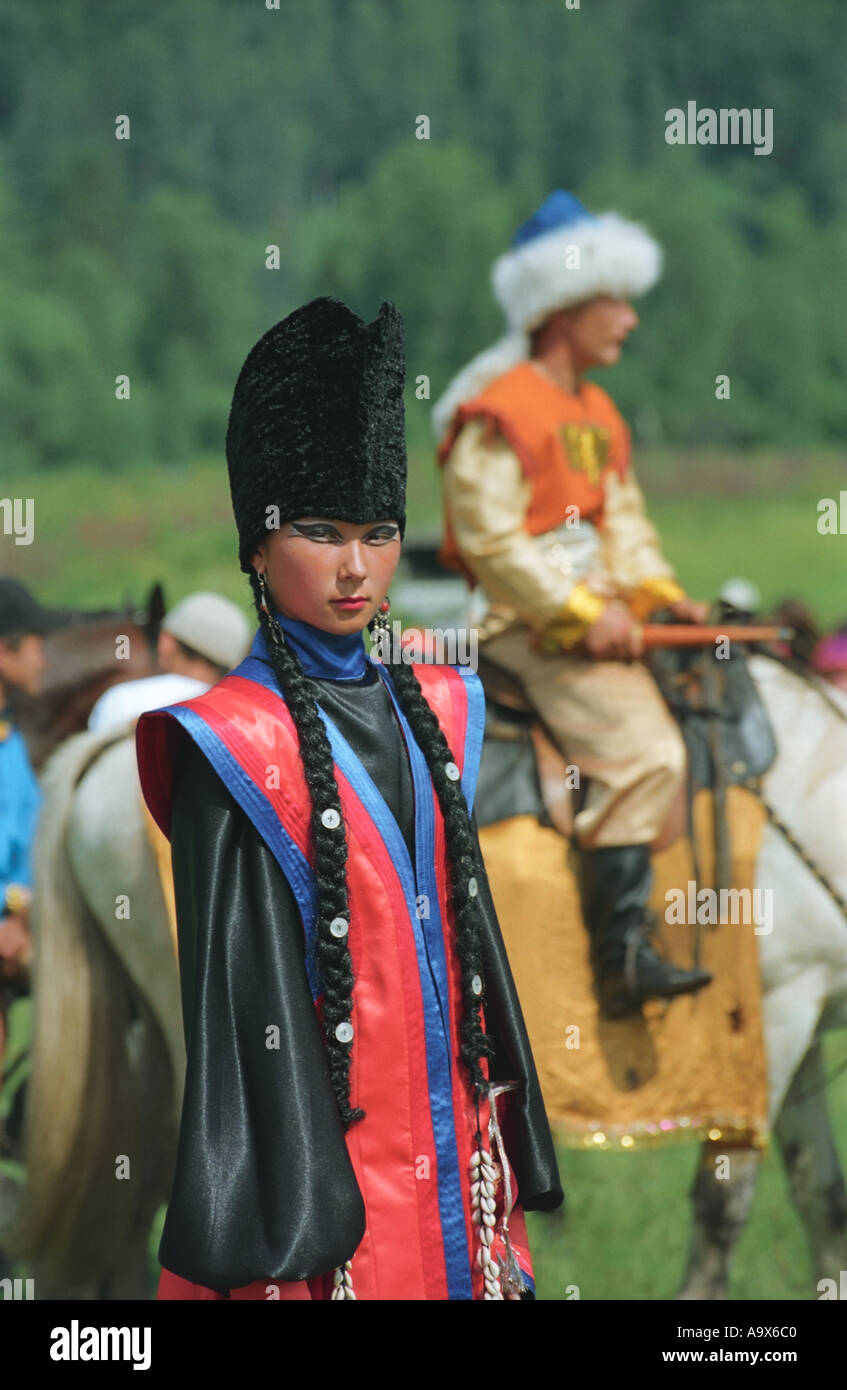 Old woman in national altaic hi-res stock photography and images - Alamy