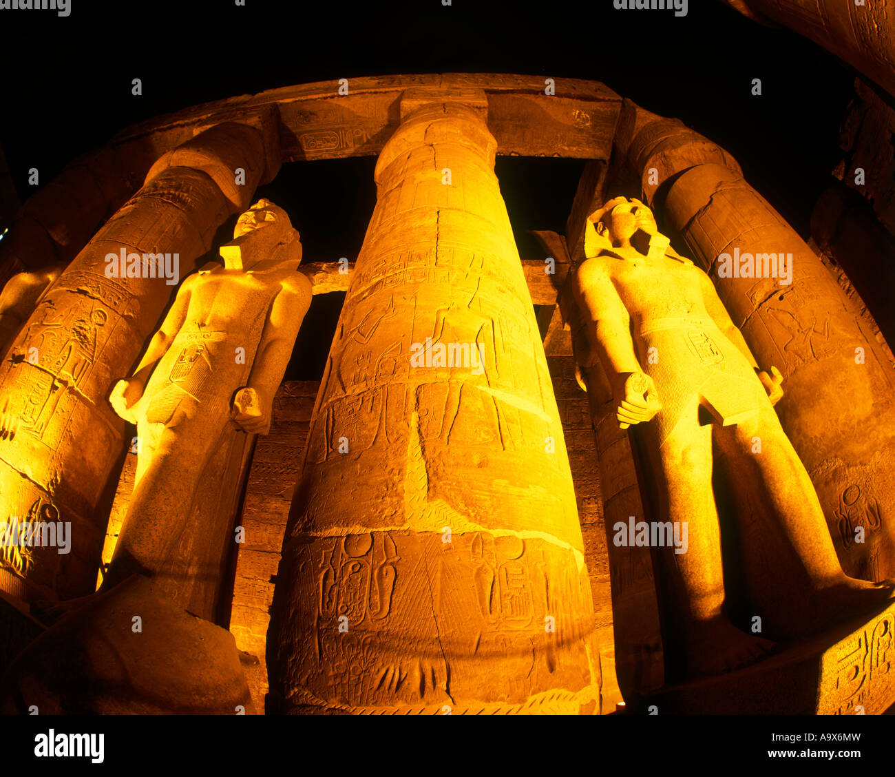 STONE COLUMNS COURT OF RAMSES II TEMPLE OF LUXOR LUXOR RUINS EGYPT ...