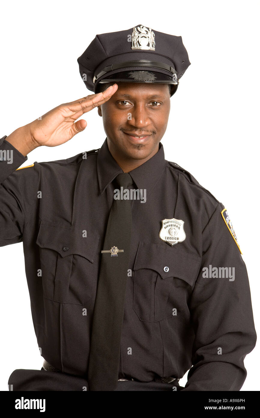 Police officers saluting hi-res stock photography and images - Alamy
