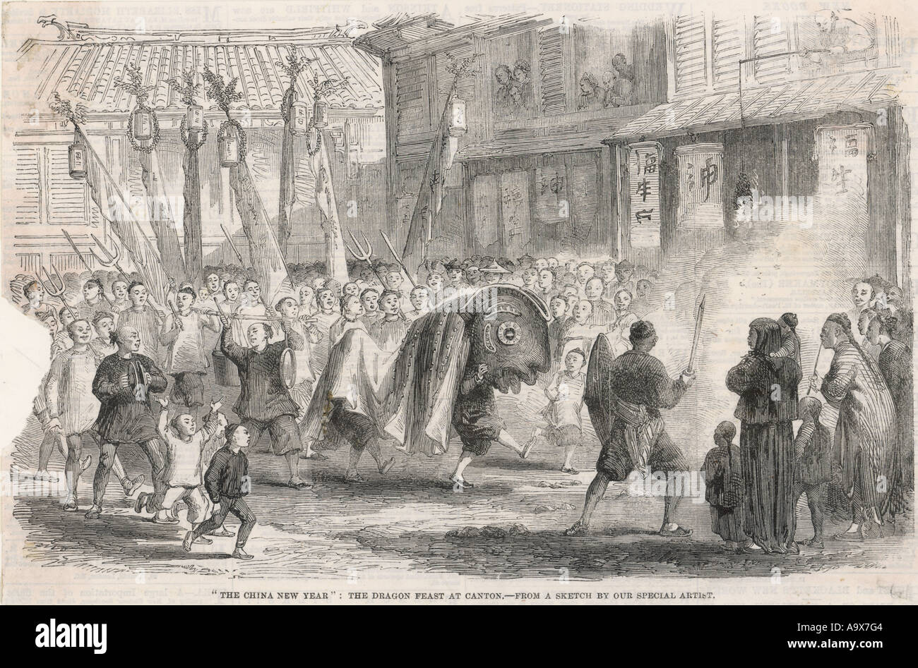 Dragon Procession China Stock Photo - Alamy