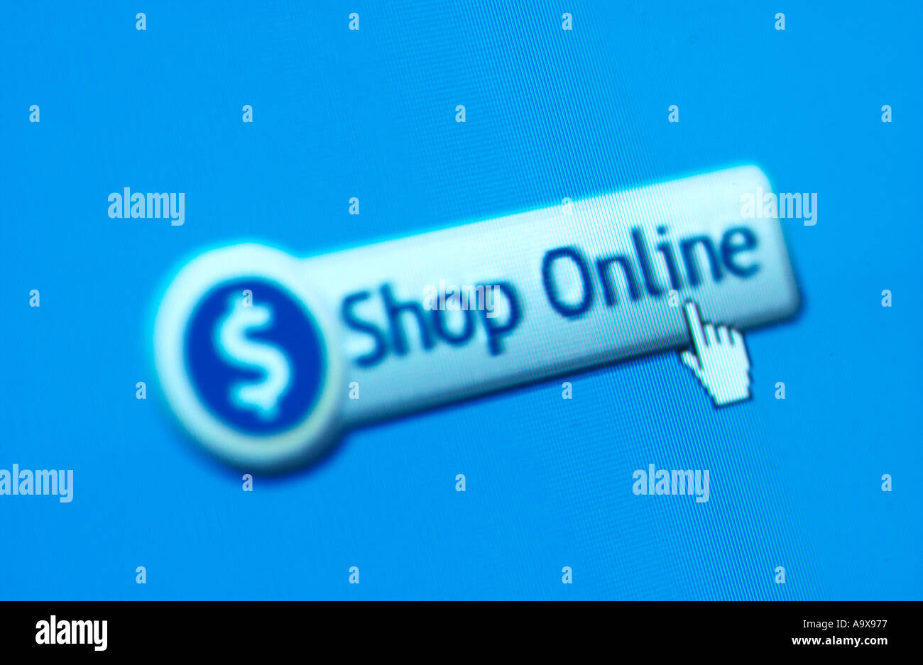 Shop online button on computer Stock Photo - Alamy