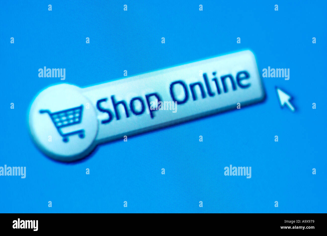 Shop online button on computer Stock Photo - Alamy
