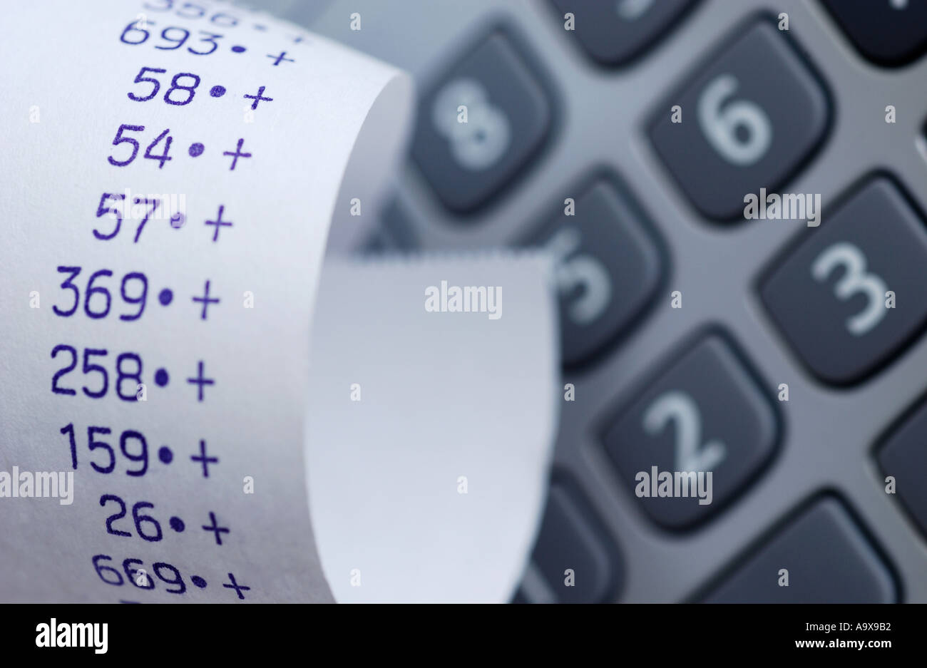 Receipt and Calculator Stock Photo - Alamy
