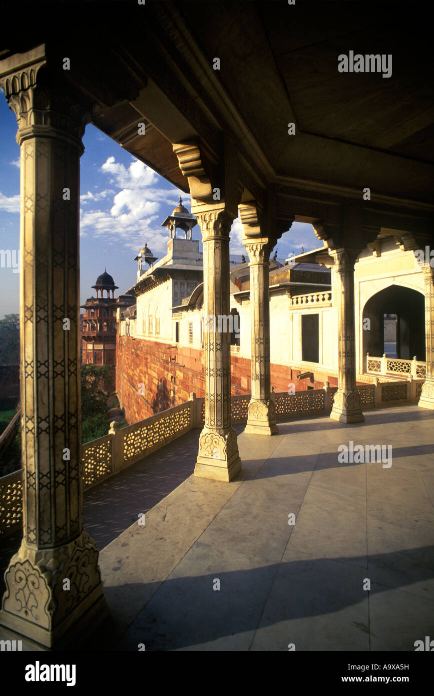 MOGUL ARCHES KHAS MAHAL AGRA FORT AGRA UTTAR PRADESH INDIA Stock Photo ...