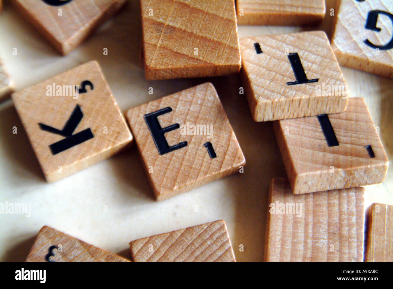 E scrabble hi-res stock photography and images - Alamy