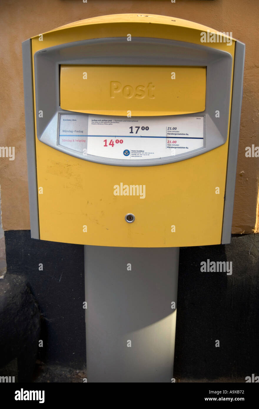 A new style Swedish mail box in Old Town Stockholm Sweden 2004 Stock ...