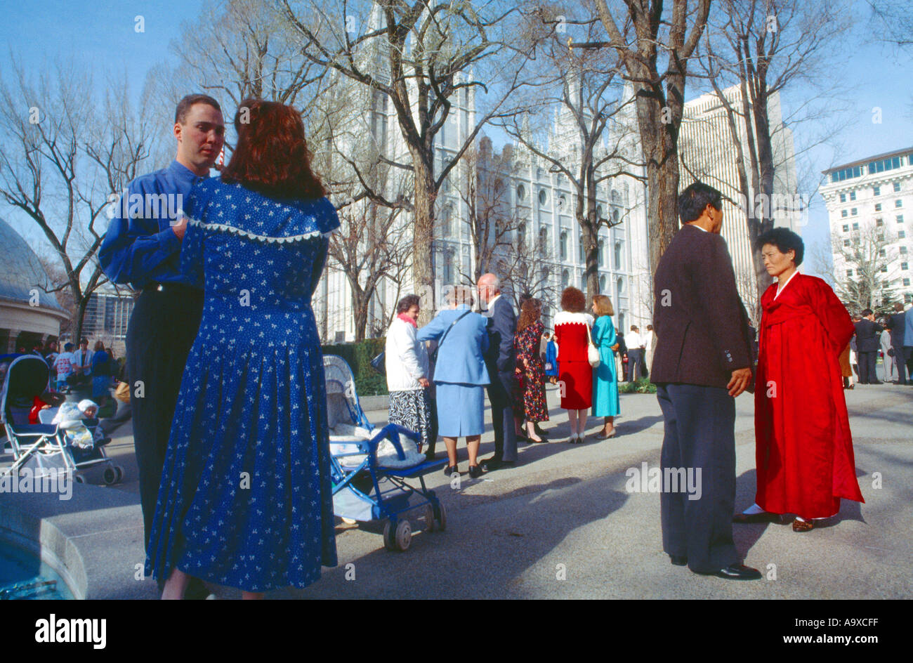 Salt Lake City Utah USA Temple Square Mormons Conference Weekend Stock ...