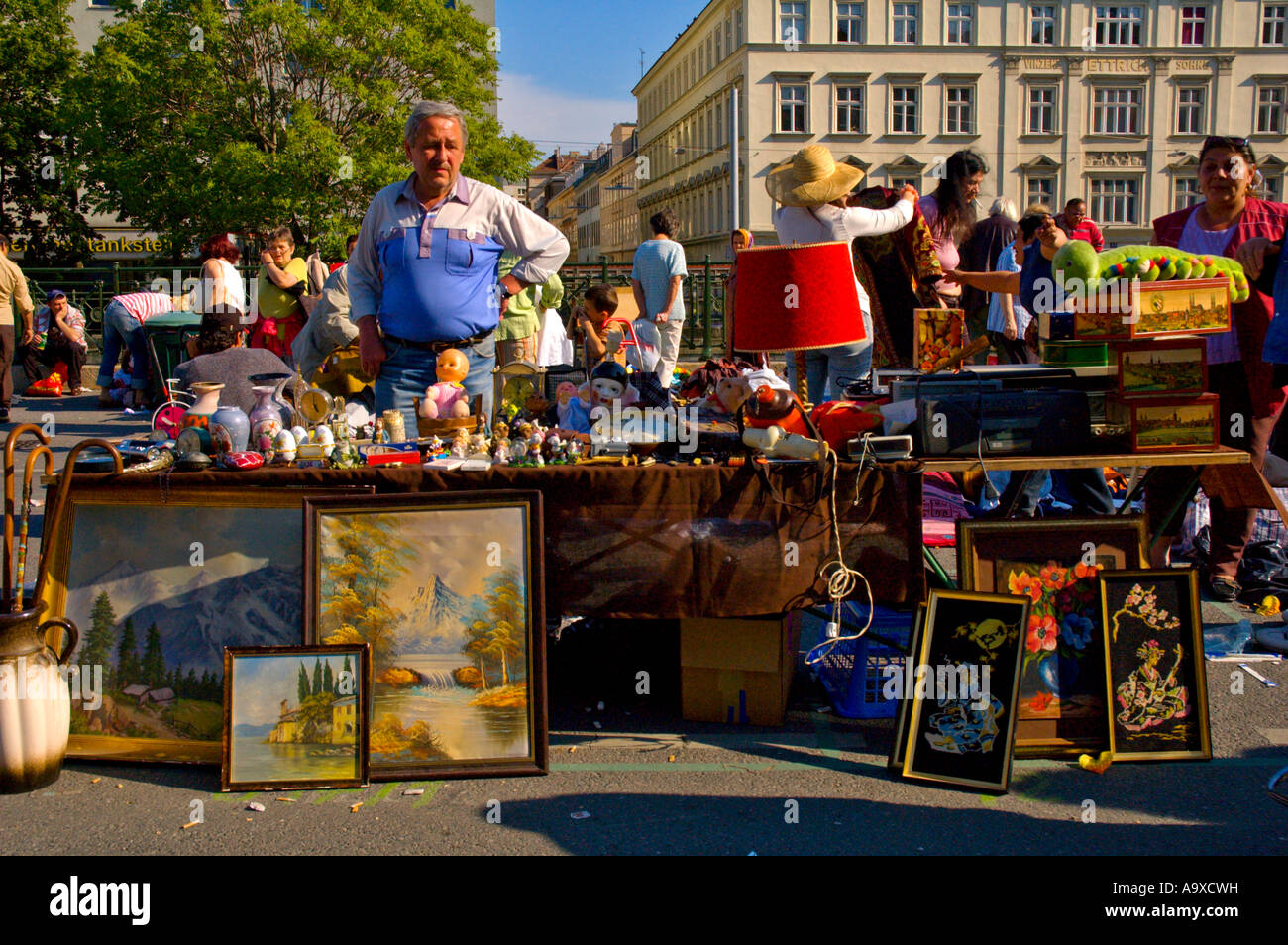 Alt Wiener Flohmarkt flea market in Vienna Austria Europe Stock Photo ...