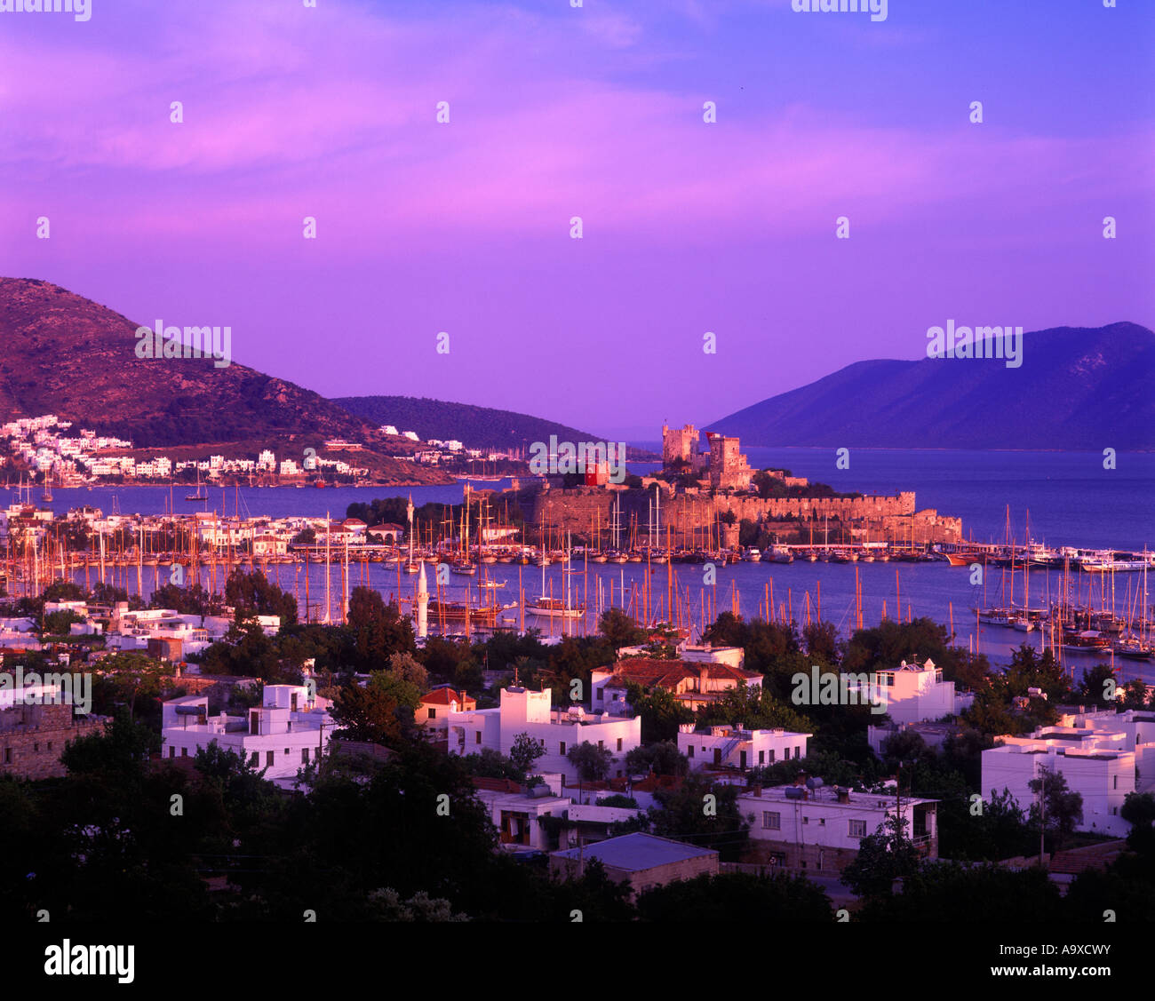 CASTLE OF SAINT PETER HARBOUR BODRUM AEGEAN COAST TURKEY Stock Photo ...