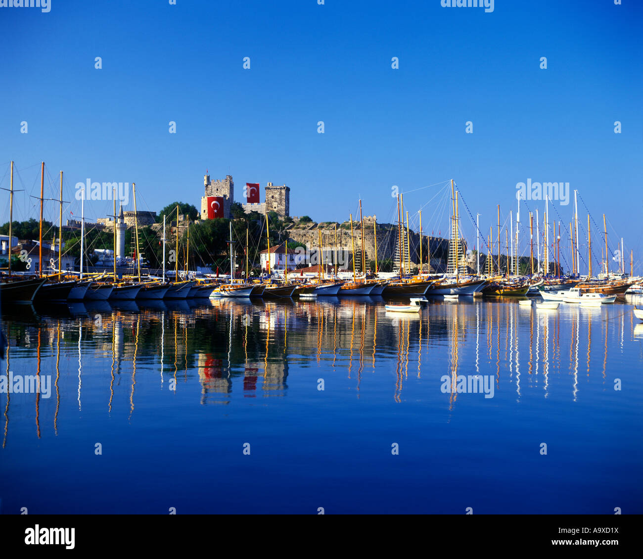 CASTLE OF SAINT PETER HARBOUR BODRUM AEGEAN COAST TURKEY Stock Photo ...