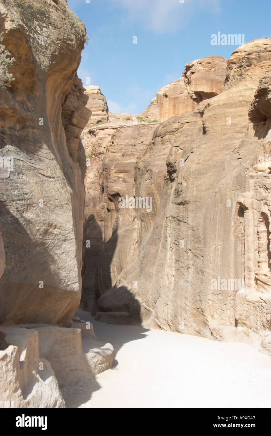 The Siq the narrow fissure leading into the lost city of Petra Jordan ...