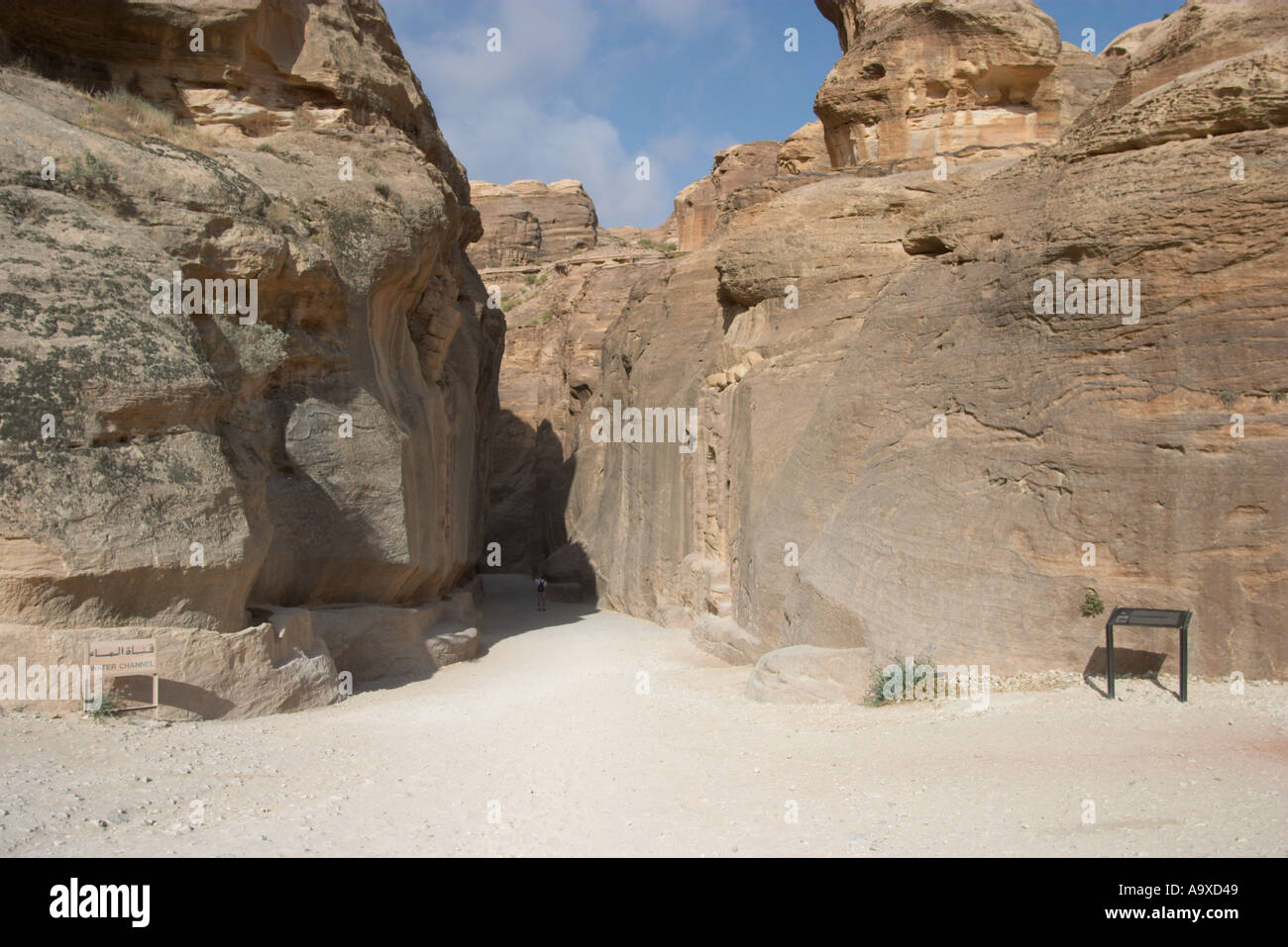 The Siq the narrow fissure leading into the lost city of Petra Jordan ...
