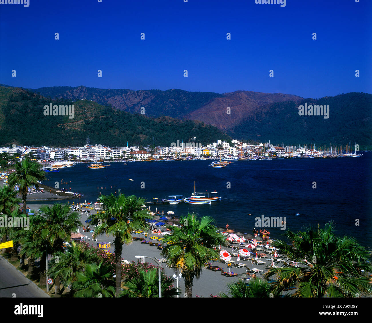 ATATURK PROMENADE BAY OF MARMARIS MARMARIS AEGEAN COASTLINE TURKEY ...