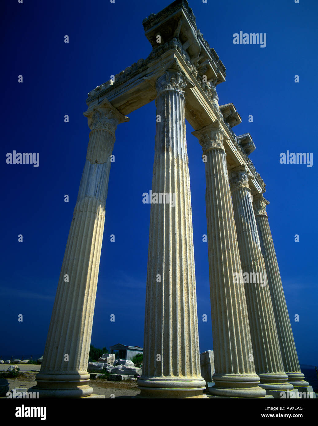 STONE COLUMNS TEMPLE OF APOLLO RUINS SIDE TURKEY Stock Photo - Alamy