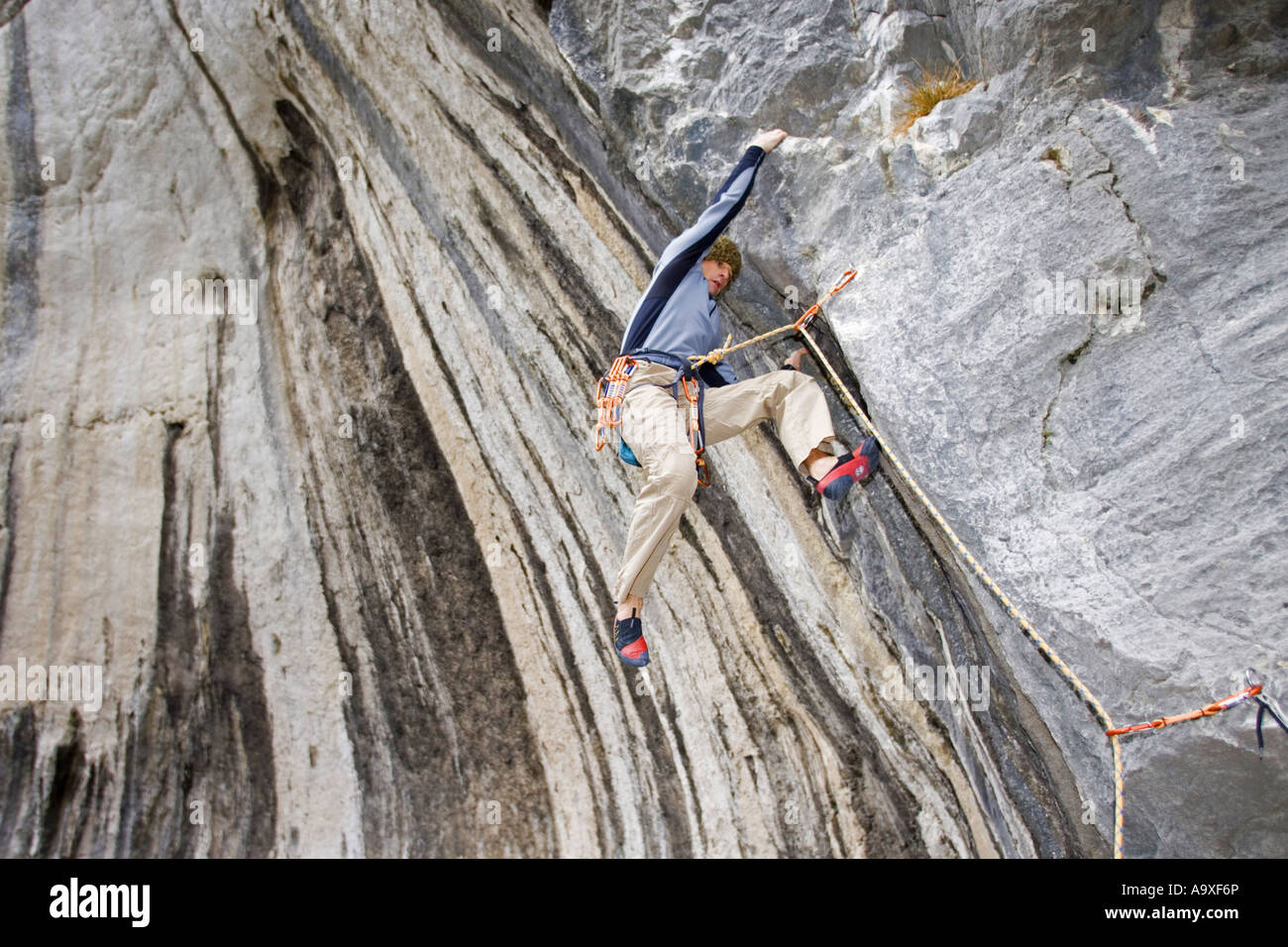 climber in rock wall Stock Photo - Alamy