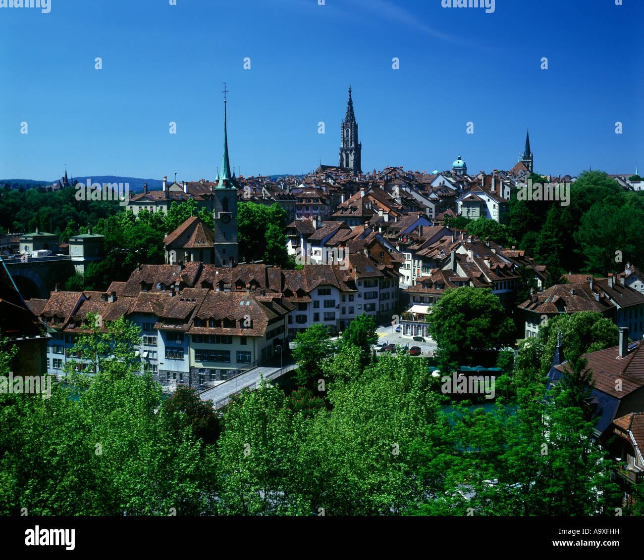 ROOFTOPS OLD TOWN SKYLINE BERN BERNER OBERLAND SWITZERLAND Stock Photo ...
