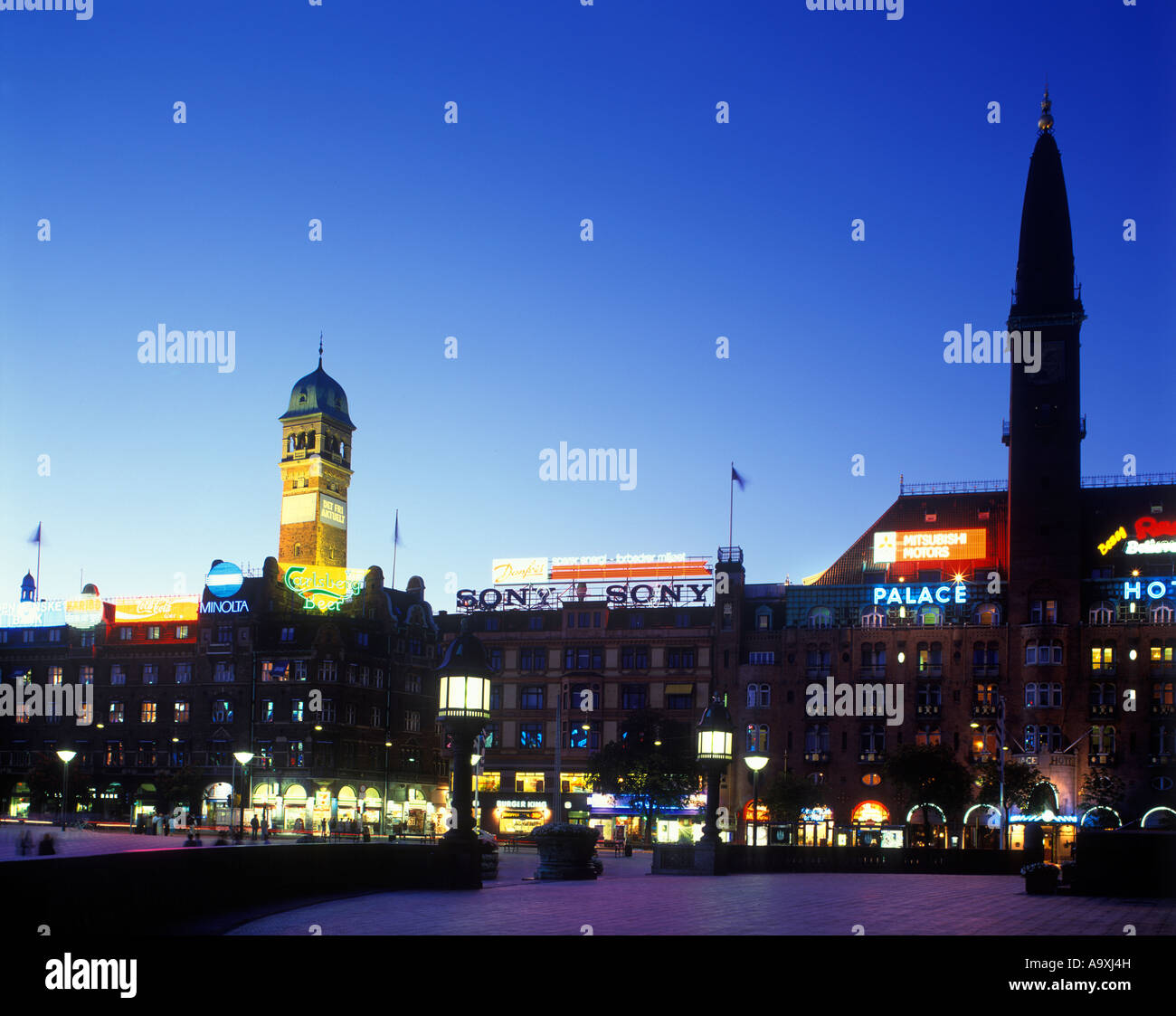 STREET SCENE RADHUS PLADSEN COPENHAGEN DENMARK Stock Photo - Alamy