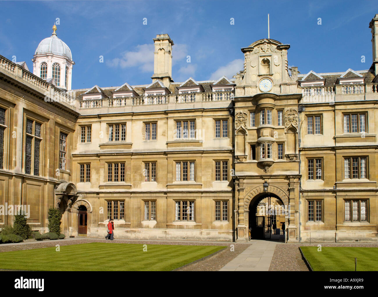 Cambridge University Clare College hall Old Court quadrangle Stock ...