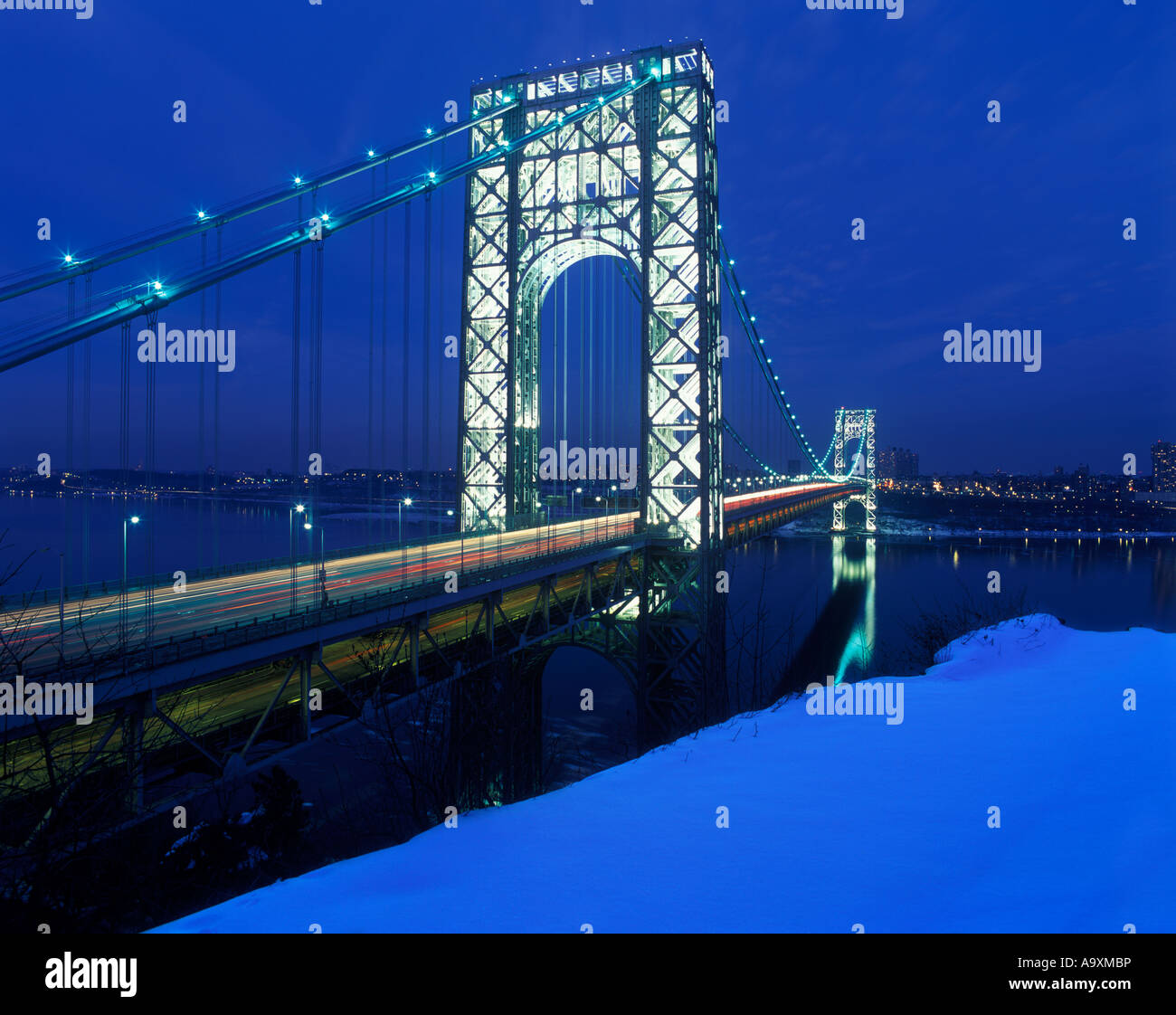 GEORGE WASHINGTON BRIDGE (©CASS GILBERT 1931) HUDSON RIVER MANHATTAN ...