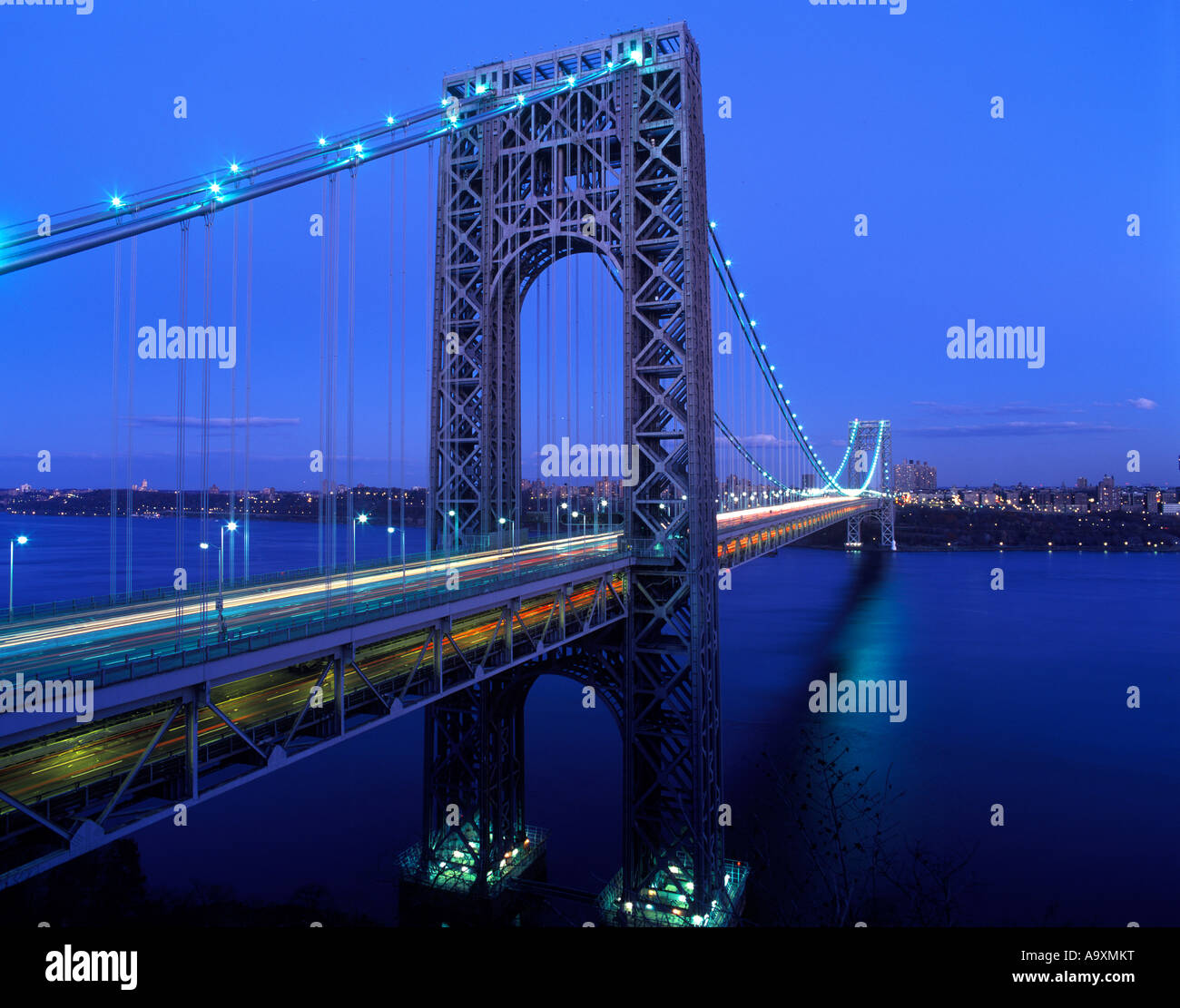 GEORGE WASHINGTON BRIDGE (©CASS GILBERT 1931) HUDSON RIVER MANHATTAN ...