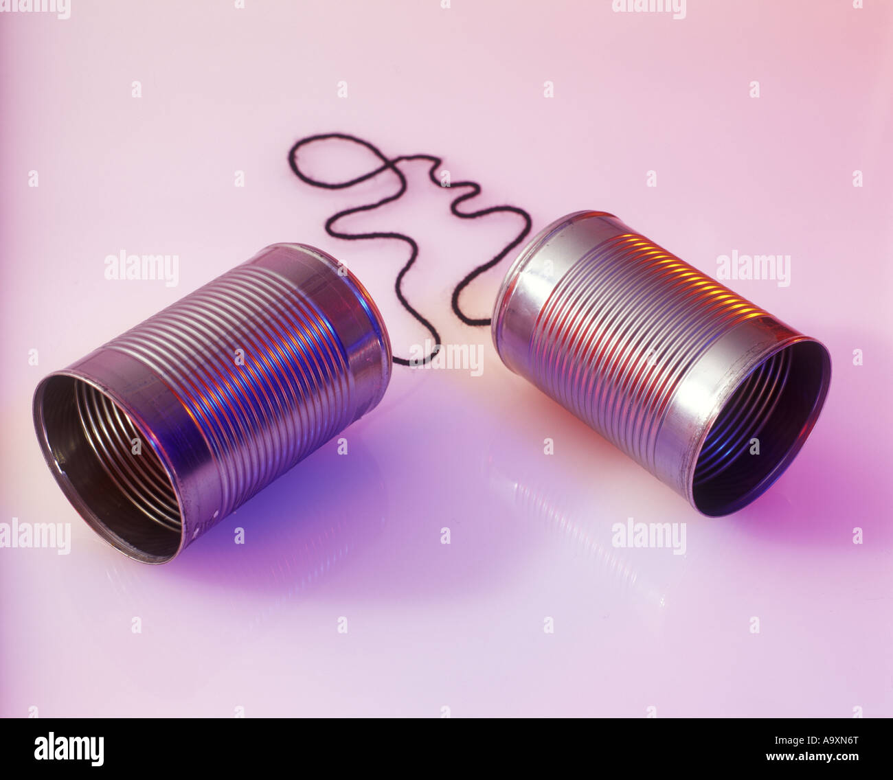 TIN CAN TELEPHONE Stock Photo - Alamy