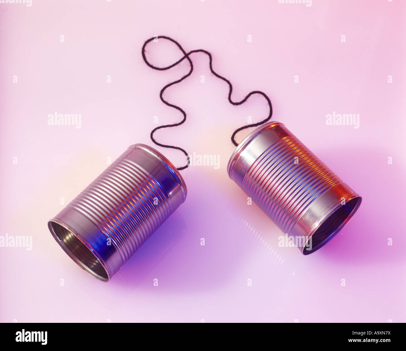 TIN CAN TELEPHONE Stock Photo - Alamy