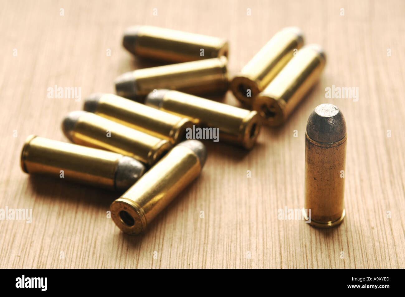 a collection of 45 bullets ammunition Stock Photo - Alamy