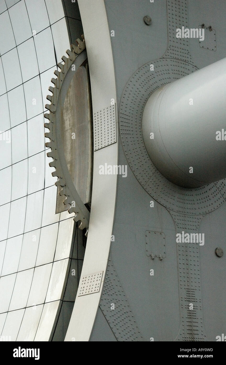 A large cog wheel which is part of the falkirk wheel central scotland ...
