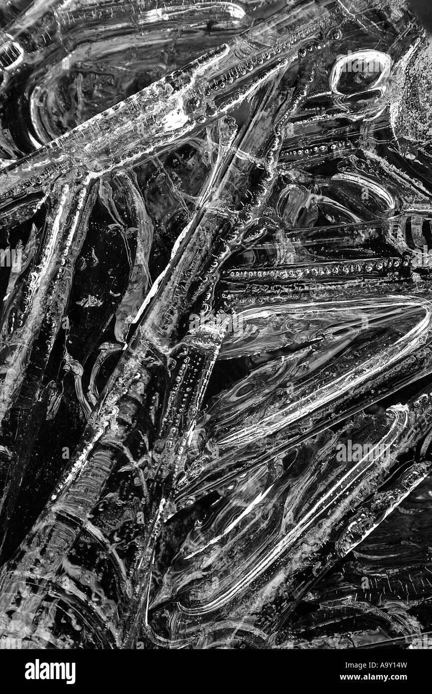 Close up of a sheet of ice frozen in the cold of mid winter Stock Photo ...