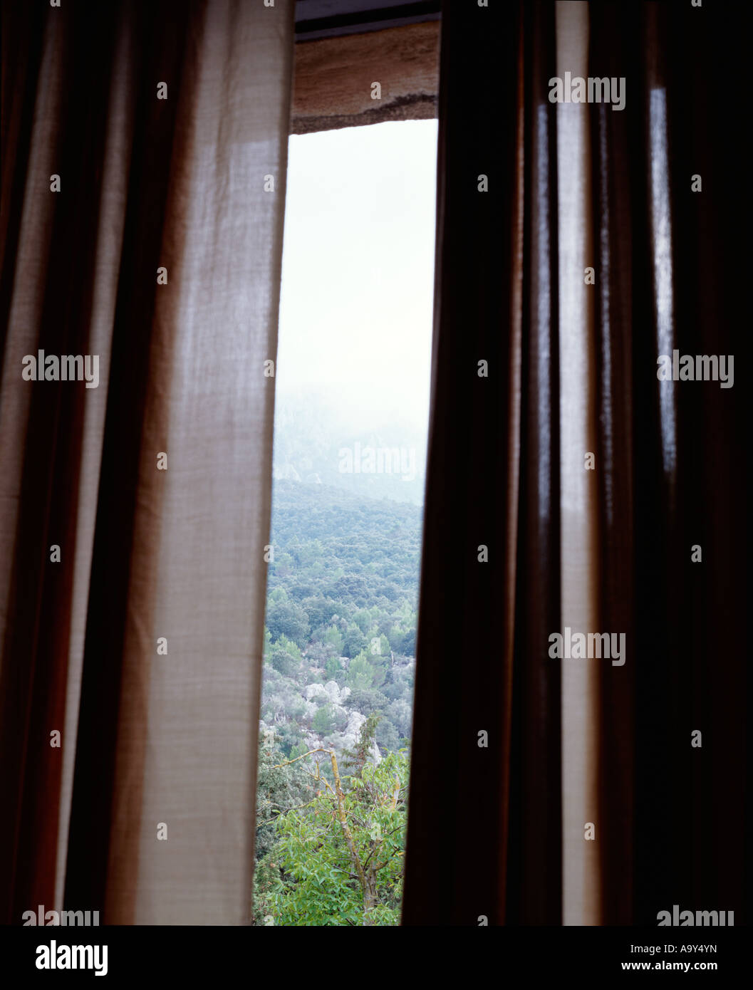 Peeping through curtain hi-res stock photography and images - Alamy
