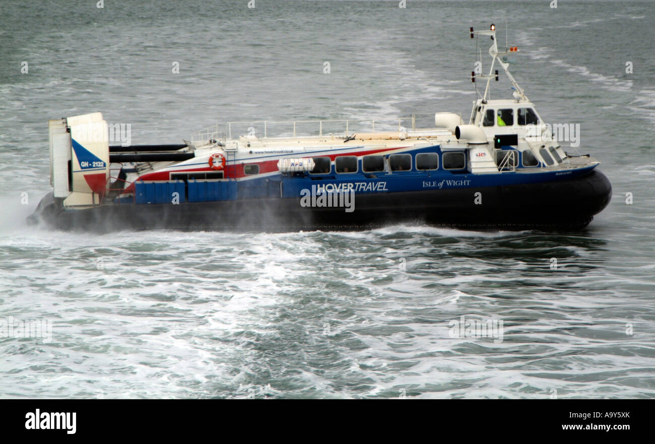 Hovercraft Island Express underway Portsmouth England UK Stock Photo ...