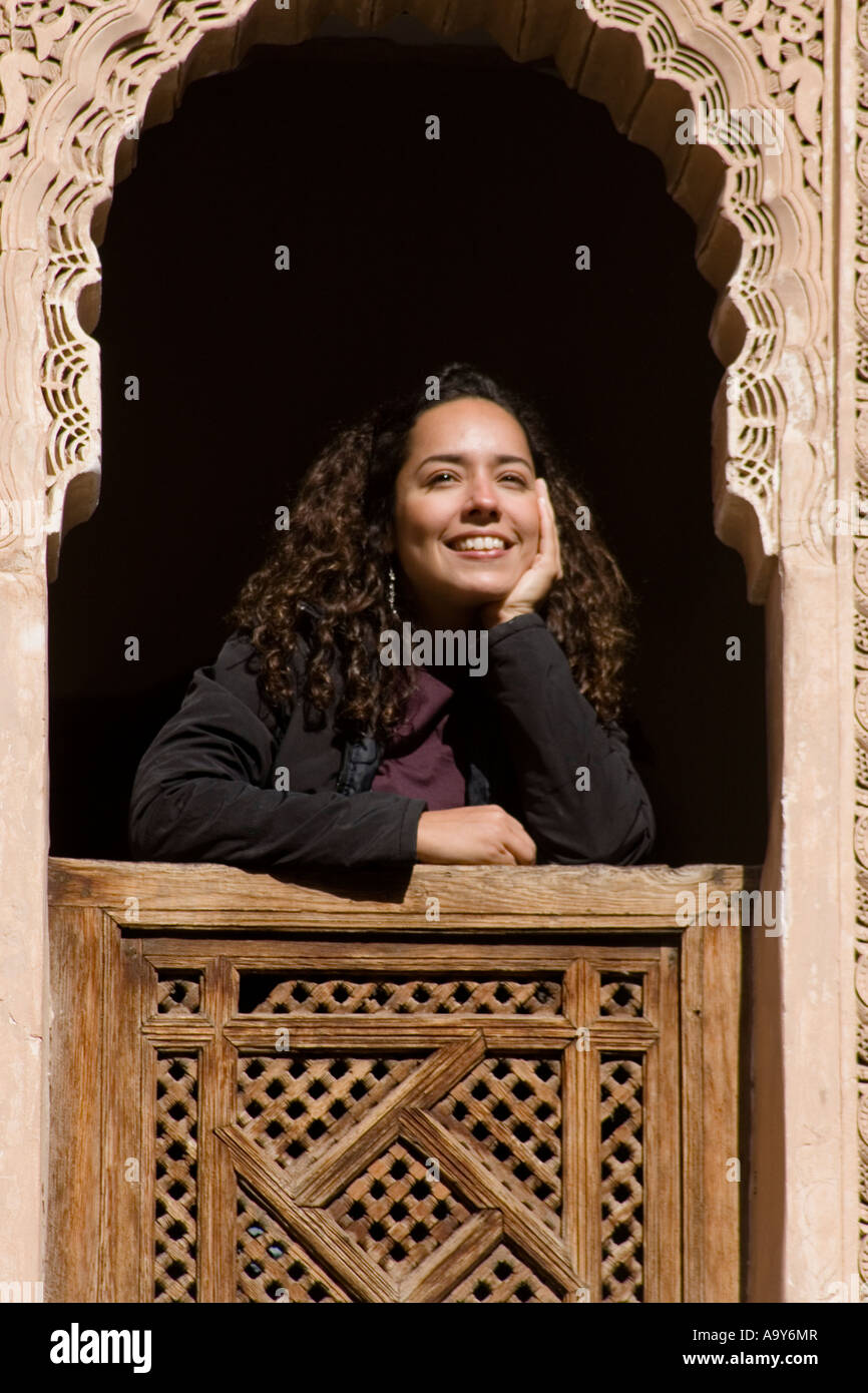 Happy tourist Marrakech Palace Morocco Stock Photo - Alamy