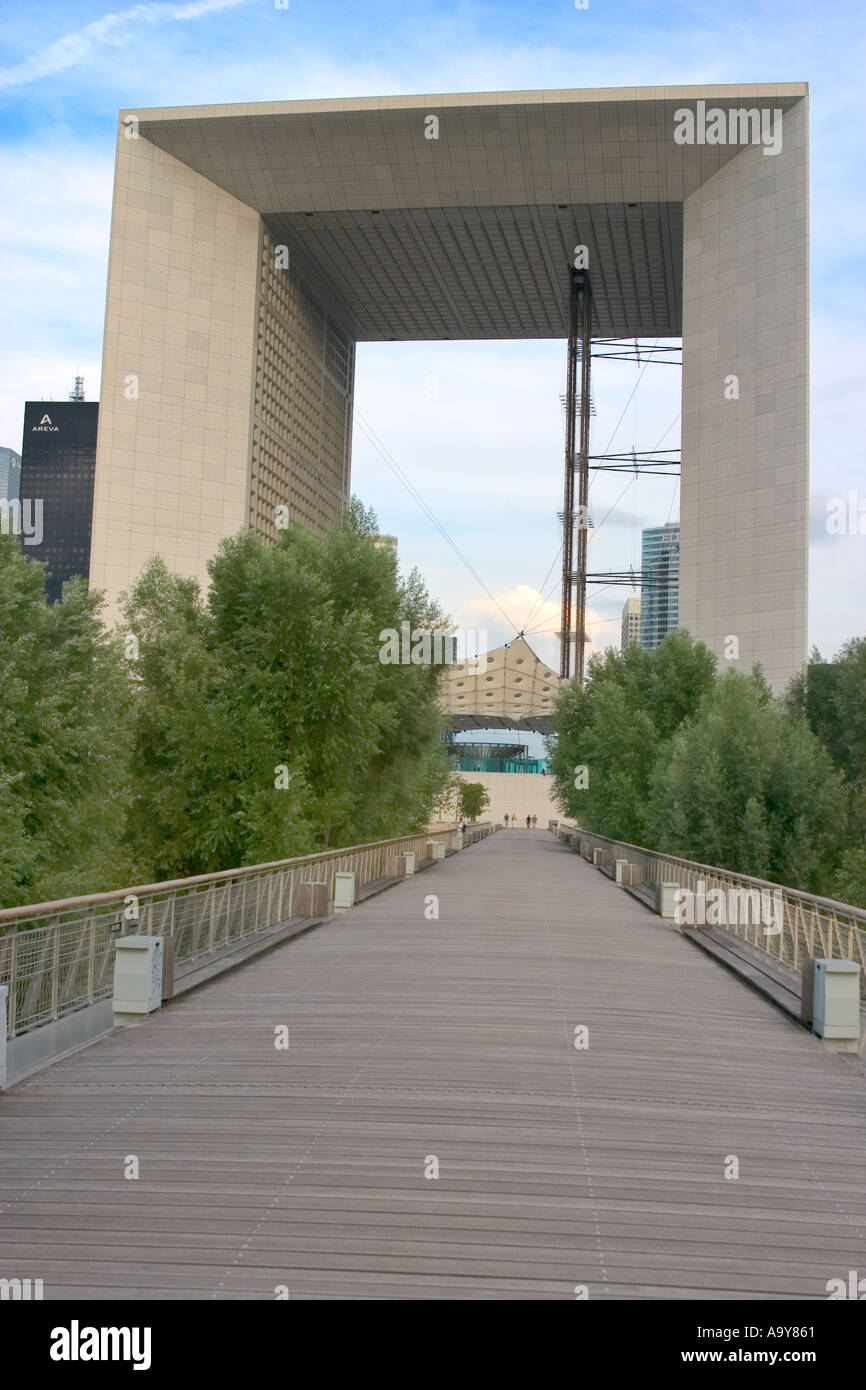La Defence arch view from the back Paris France Europe Stock Photo - Alamy