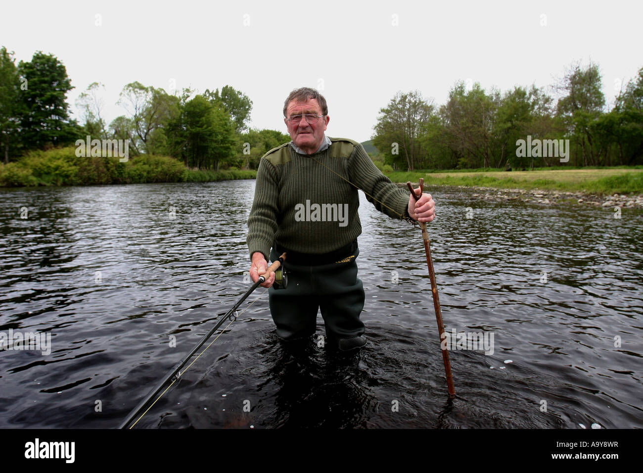 "Michael Jackson fishing on the River Spay Spayside Scotland Stock ...