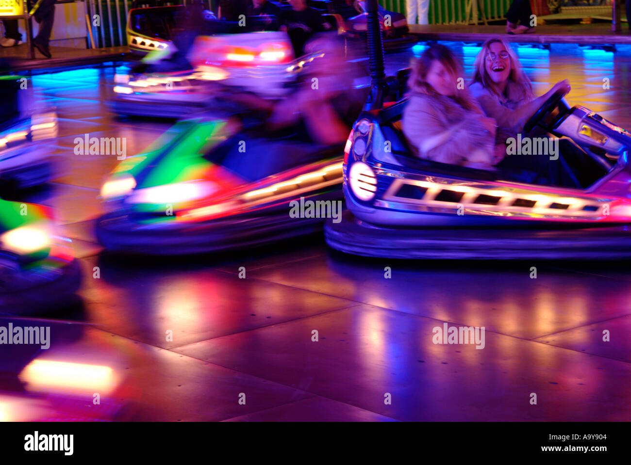 Girls on funfair ride on hi-res stock photography and images - Alamy